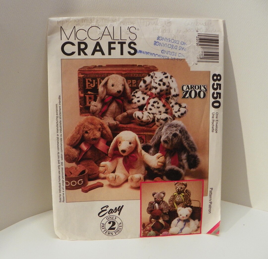 Mccall's Crafts 8550 Sewing Pattern Uncut , Mccall's Dog and Cat ...