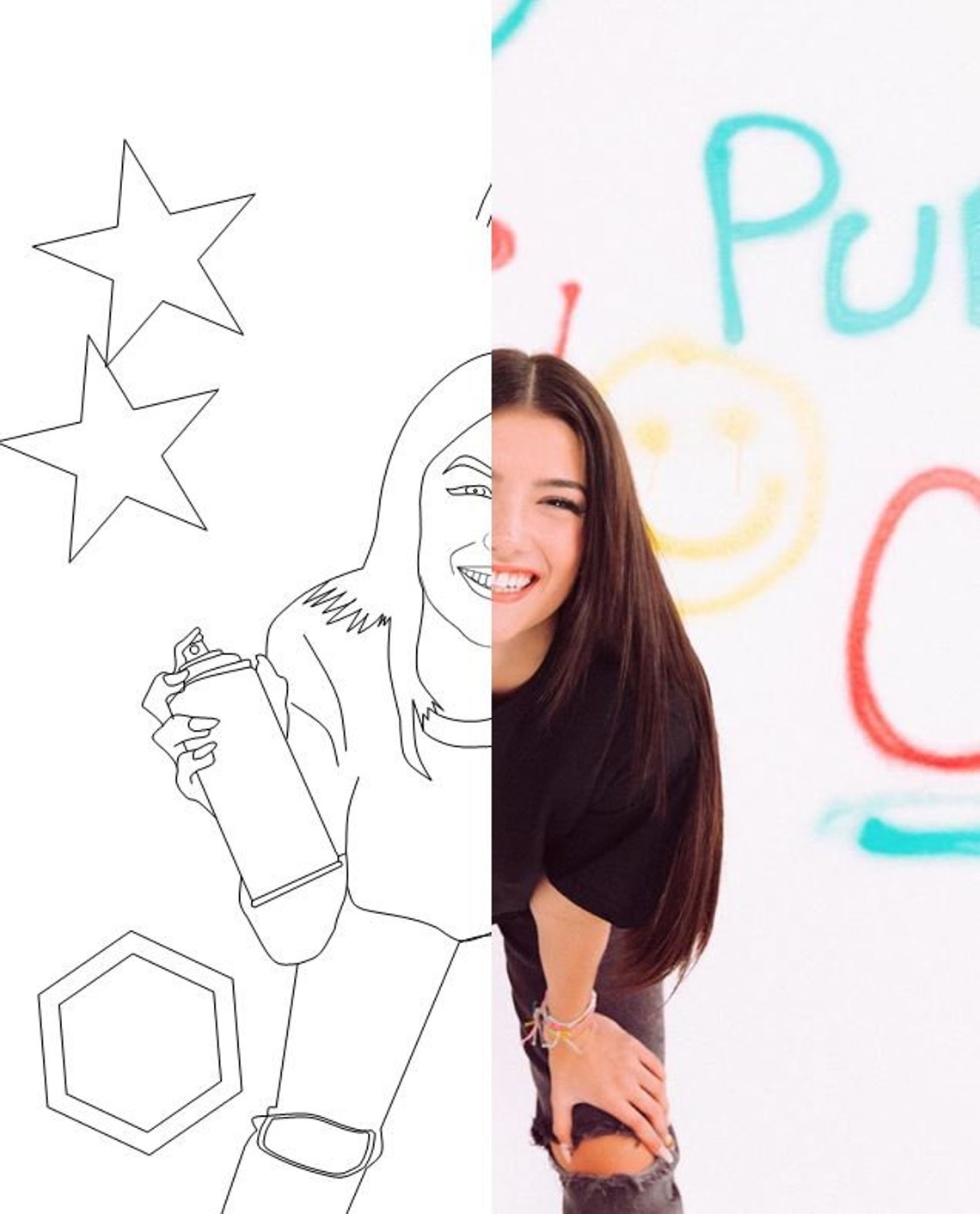 Influencer Coloring Book - Charlie D'amelio - Etsy