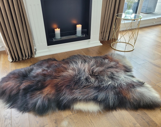 Original, ICELANDIC Natural Colour GIANT Rug, Long Wool Genuine Natural ...