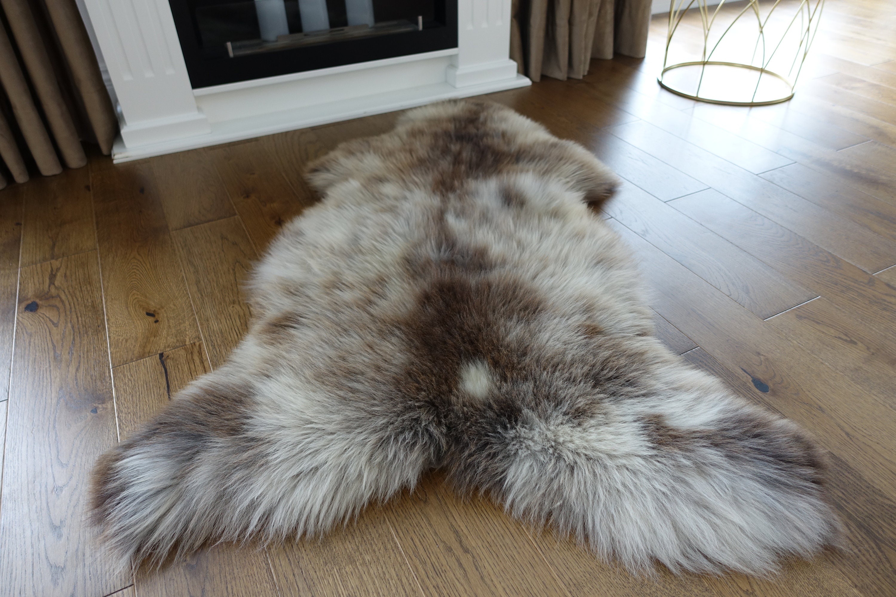 Original, Natural GIANT Rug Spotted, Genuine Natural Sheepskin Rugs ...