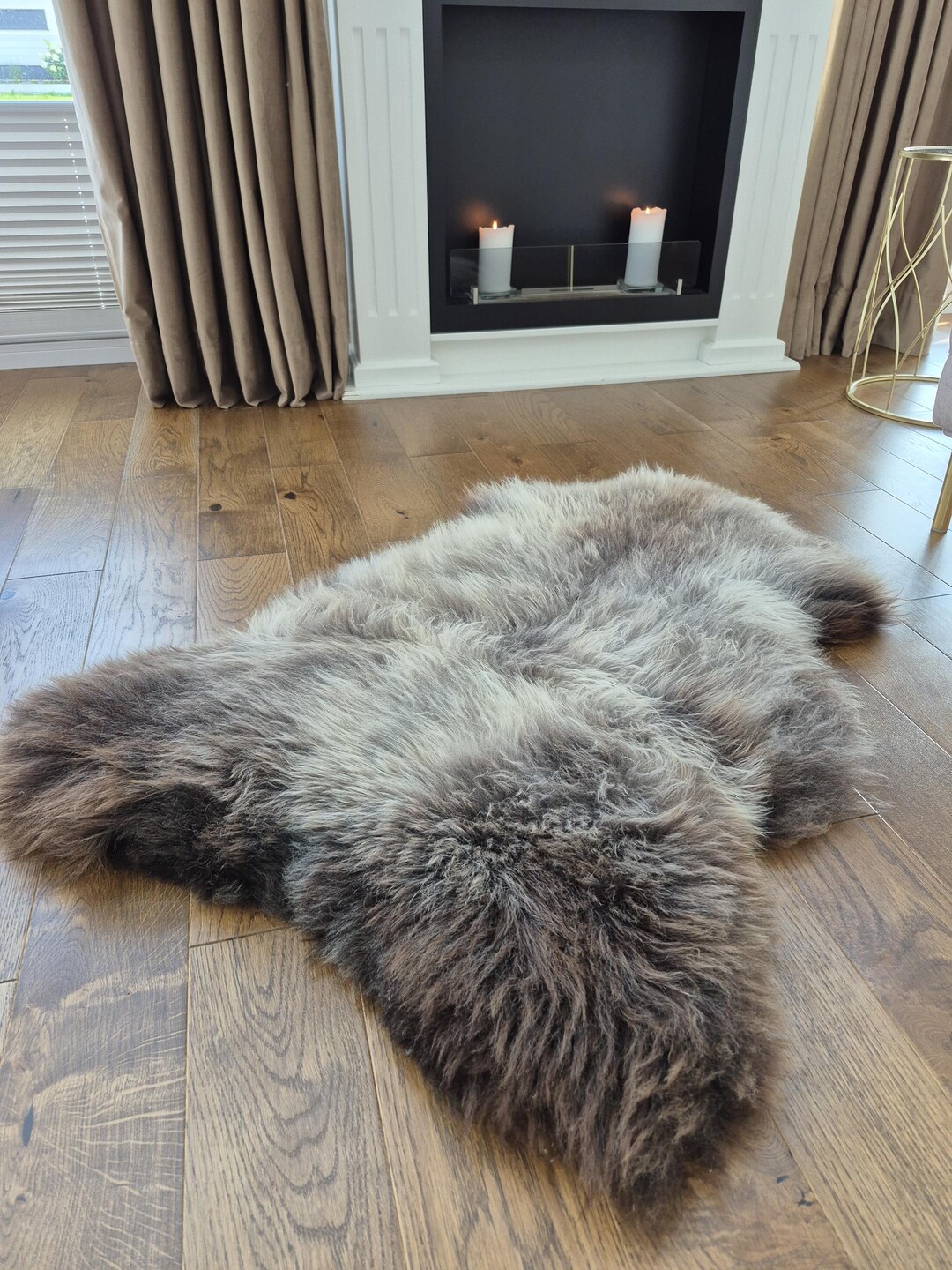 Original, Natural GIANT Rug Spotted, Genuine Natural Sheepskin Rugs ...