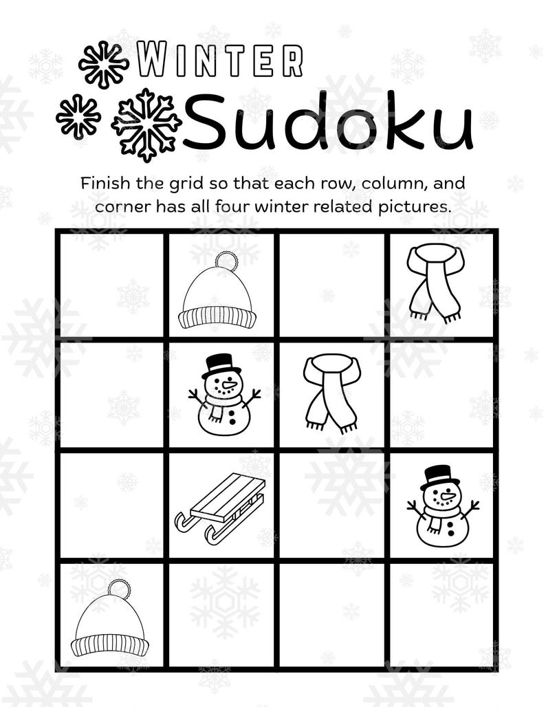 Winter Wonderland Activity Pages for Kids (digital Download) - Etsy