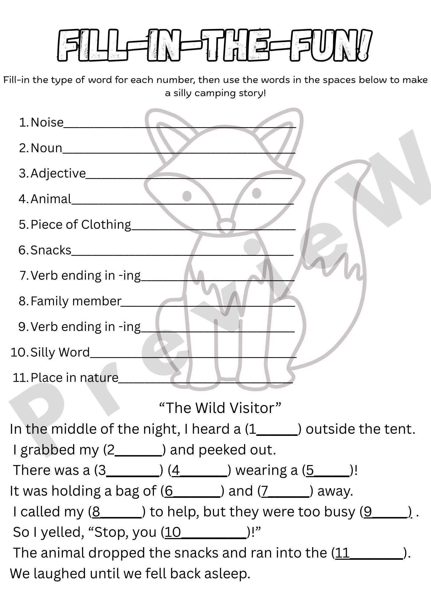 Printable Kids Camping Activity Bundle: Jokes, Mad Libs, Ultimate Tic ...