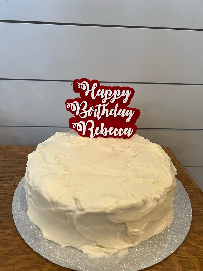 3D Acrylic Happy Birthday Cake Topper - Etsy