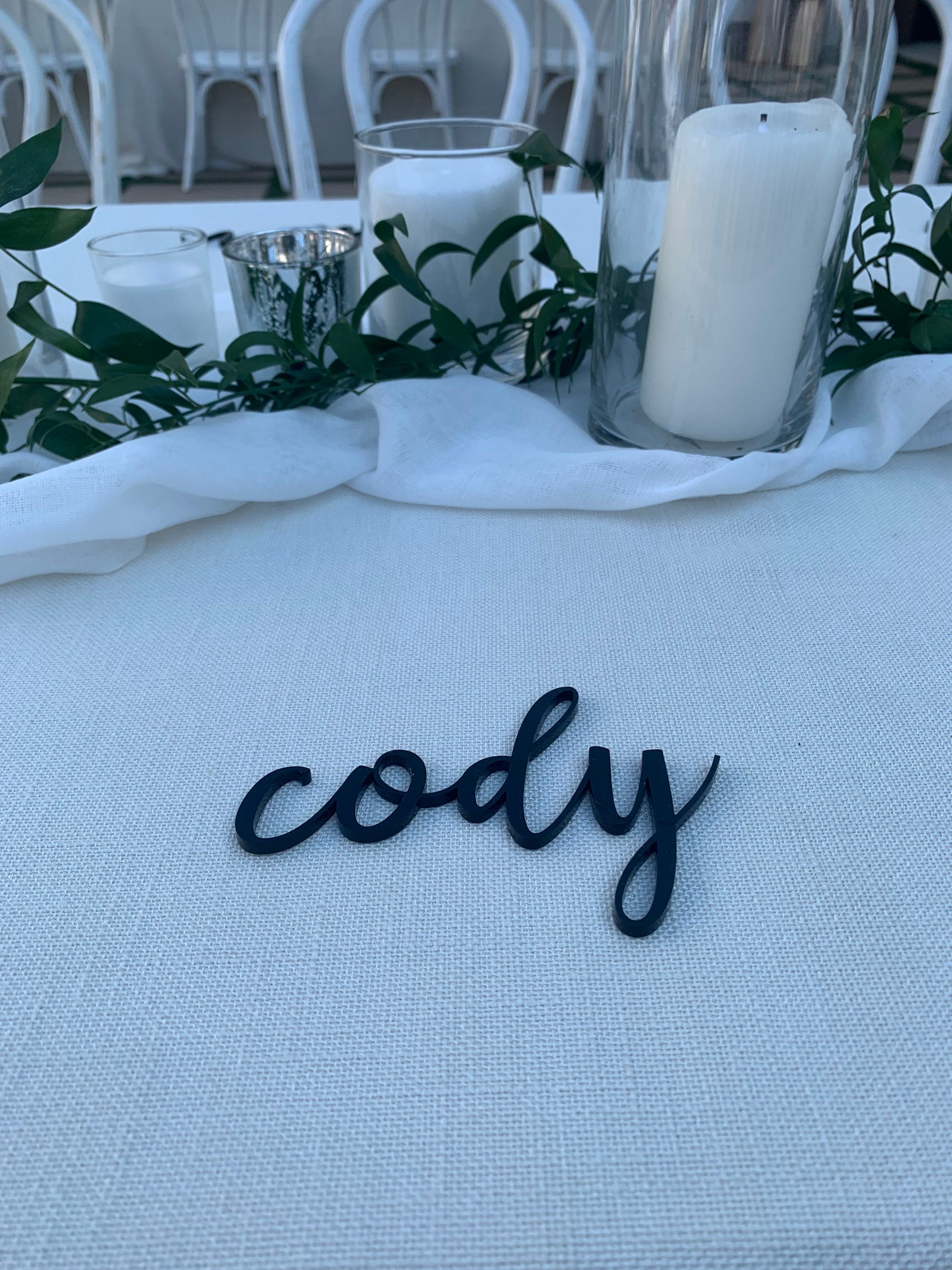 Custom Acrylic Name Place Cards- Wedding, Personalized, Rehearsal ...