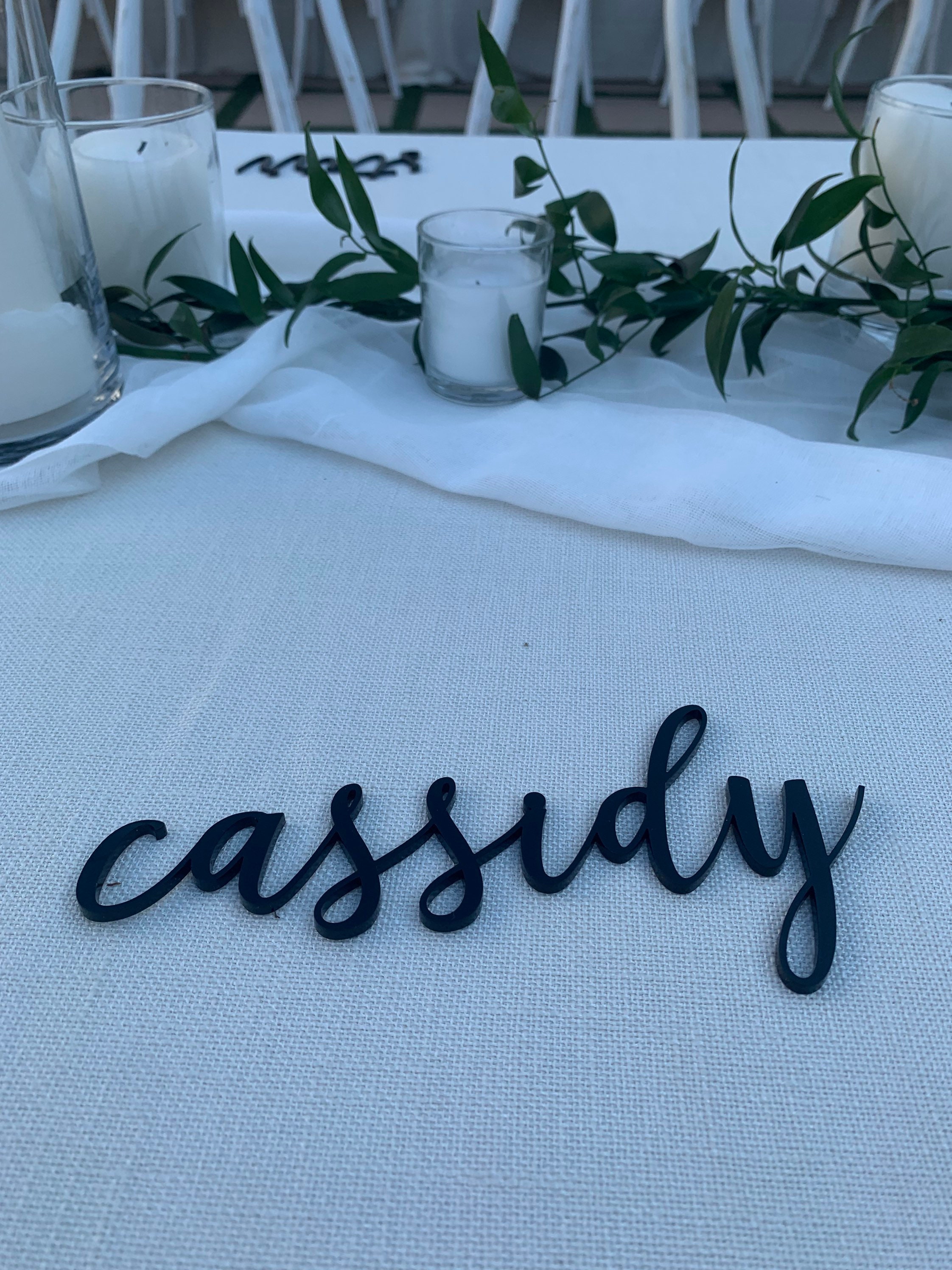 Custom Acrylic Name Place Cards- Wedding, Personalized, Rehearsal ...