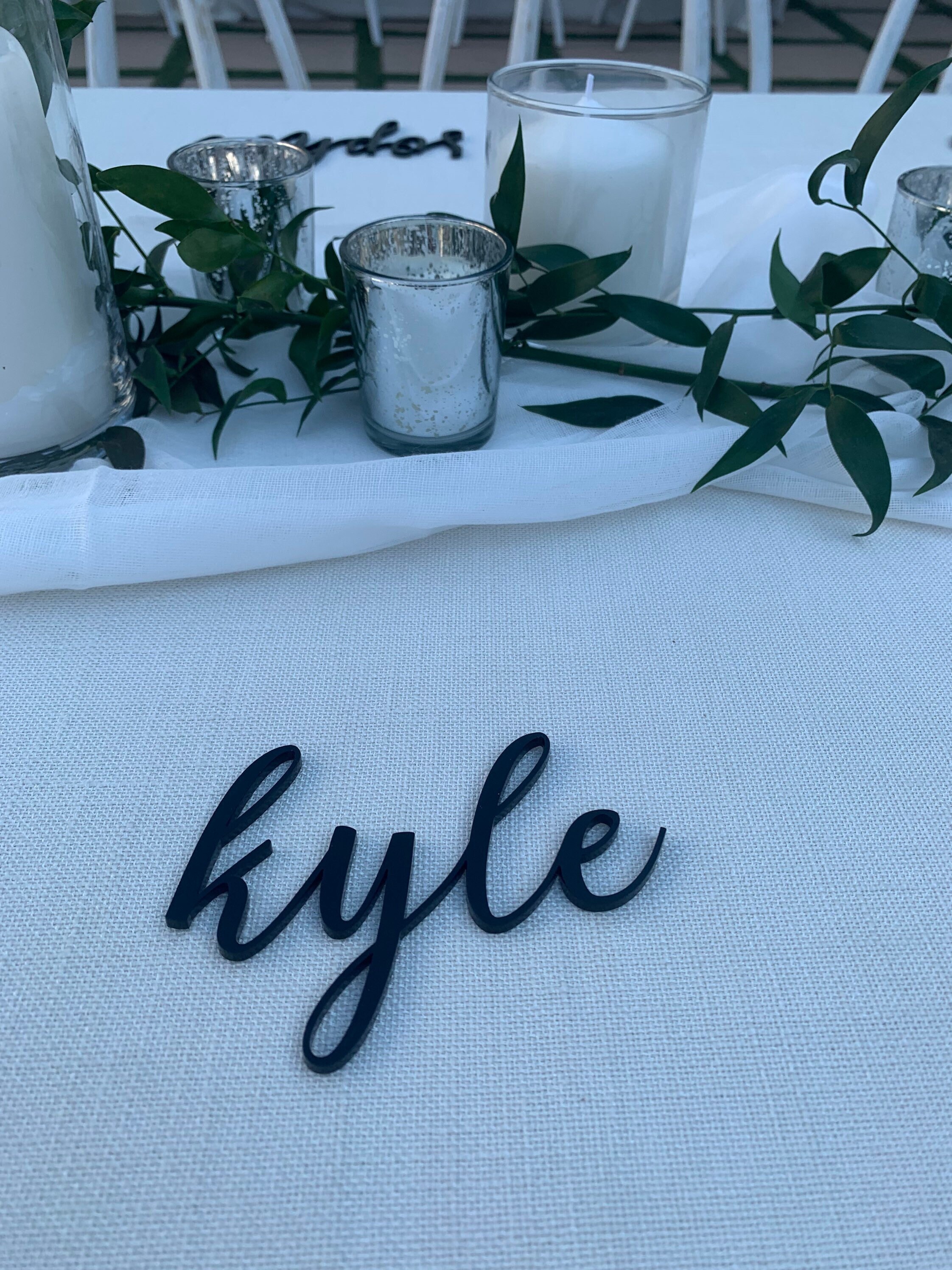 Custom Acrylic Name Place Cards- Wedding, Personalized, Rehearsal ...