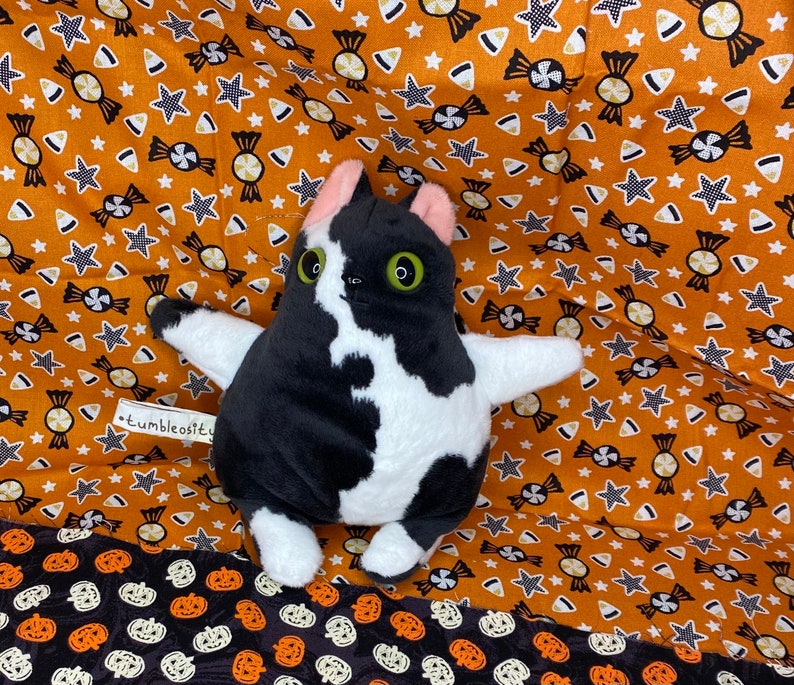Fat Black Cat Bean Bag Plush ( Green Eyes) - Etsy