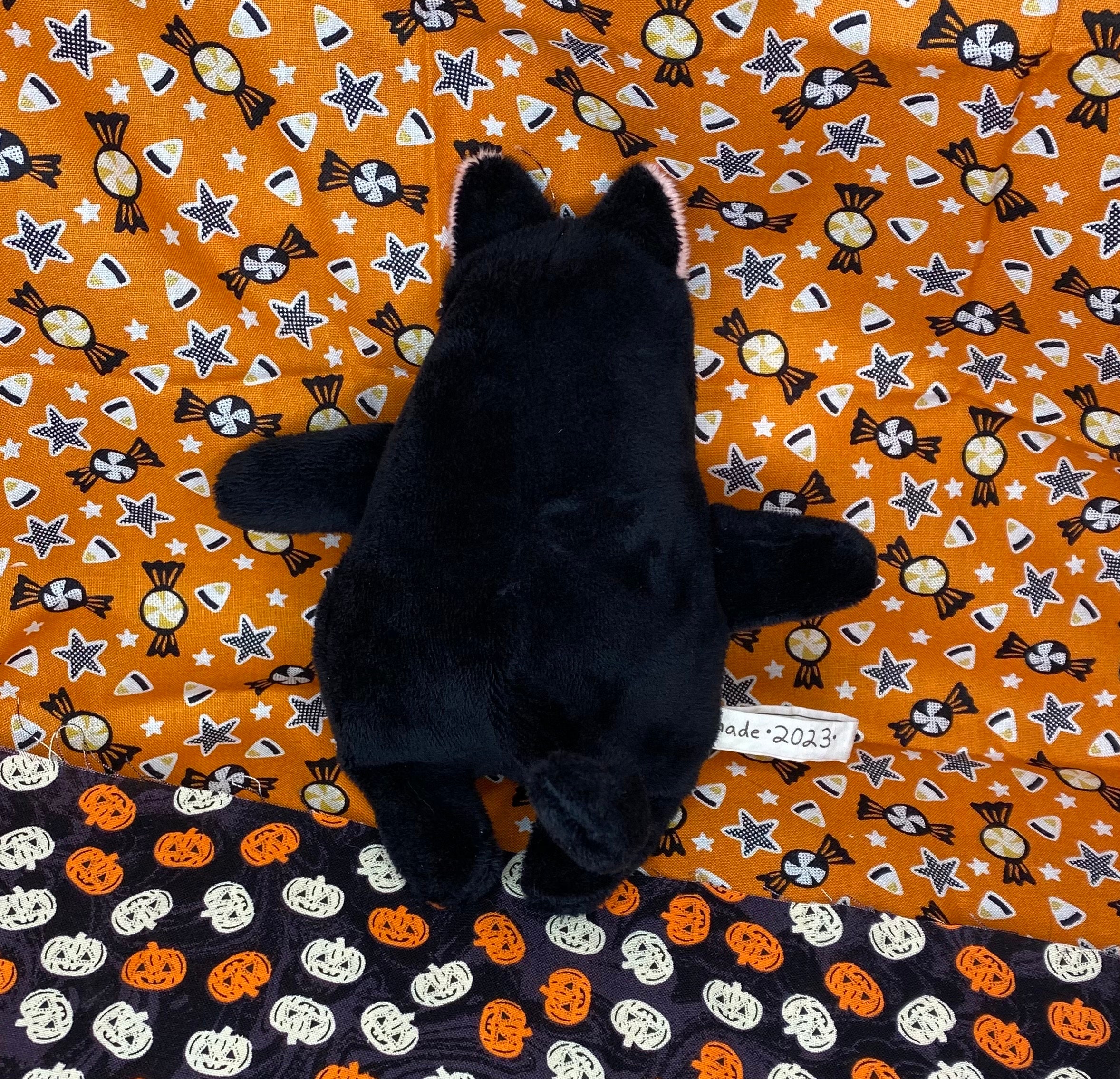 Fat Black Cat Bean Bag Plush Gold Eyes - Etsy