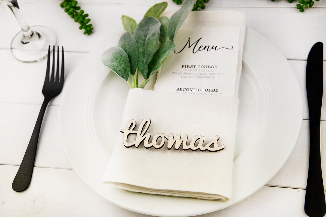 Laser Cut Wooden Place Cards Wedding Place Cards Personalized Wood ...