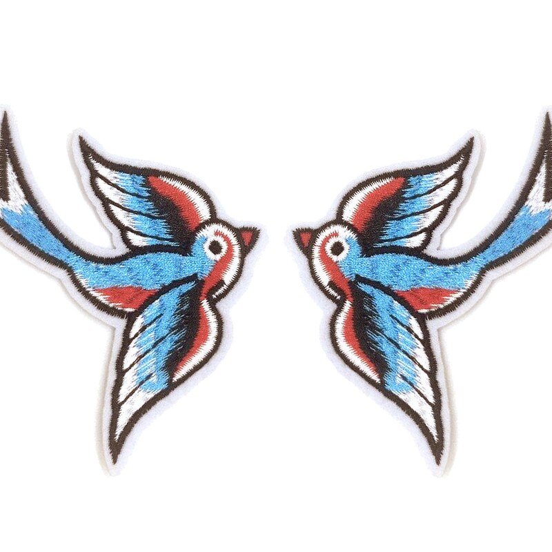 Embroidered Swallow Patch - Etsy