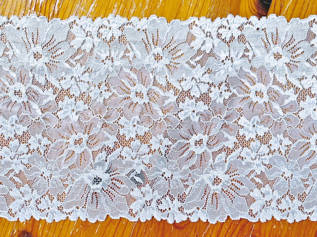 Gorgeous Pale Periwinkle Blue Floral Lace Trim 9 Inch Width Very Soft 1 ...