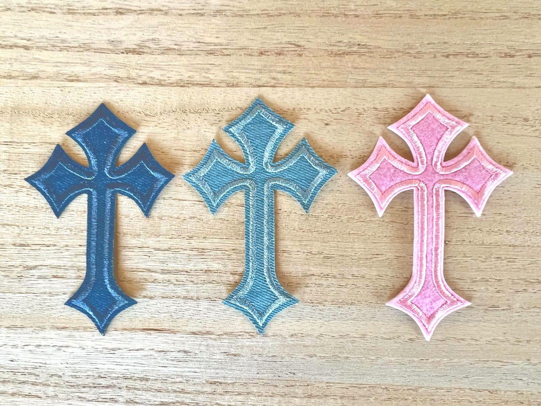 Embroidered Cross Patch 4 X 2 Inch DIY Iron-on Christian Gothic Style ...