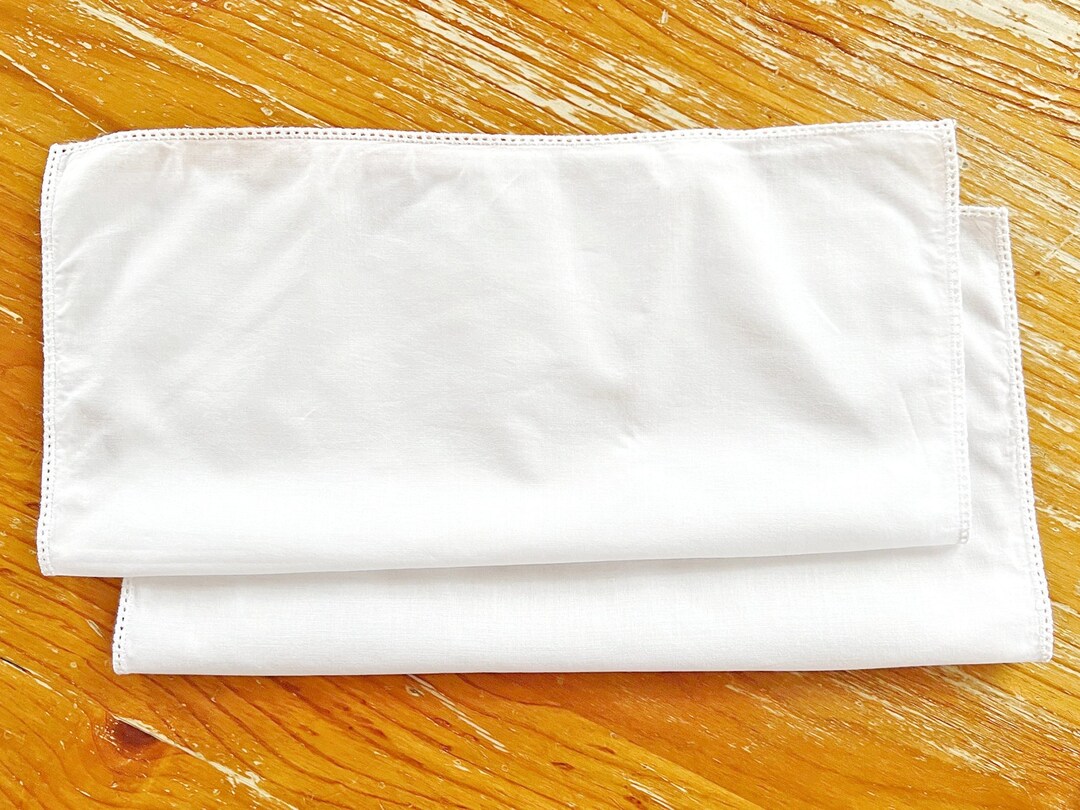 Vintage Style Handkerchief With Embroidered Edge - Fine Delicate White ...