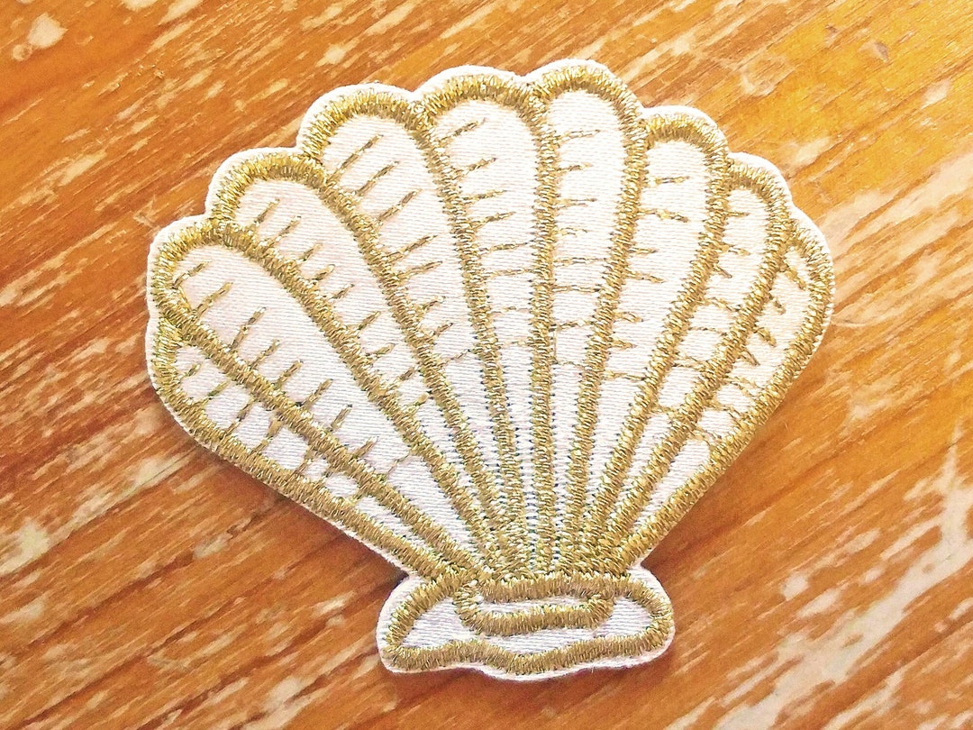 Seashell Embroidered Patch 2 X 1.75 Inch - One Iron-on Applique for ...