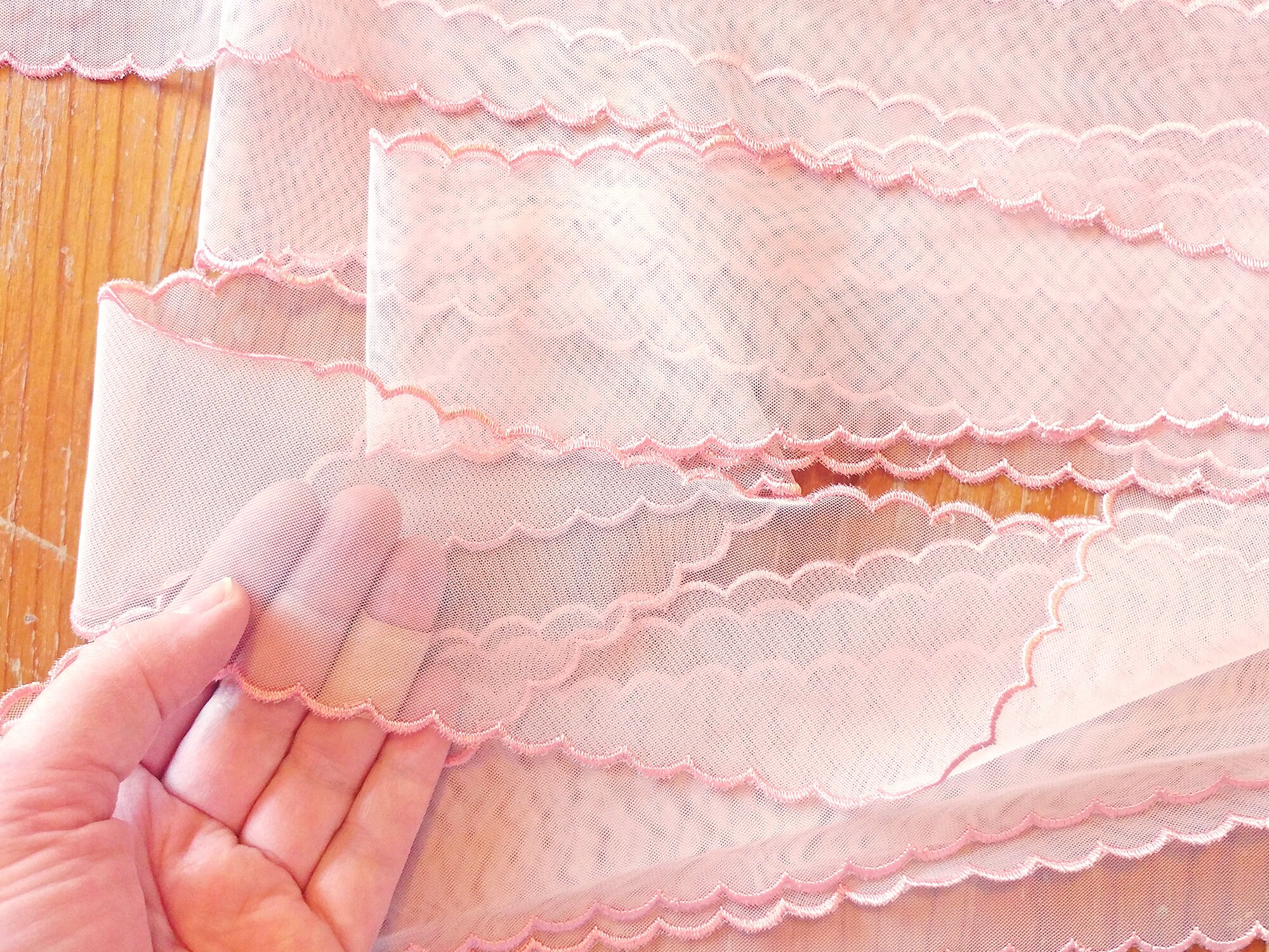 Light Pink Mesh Lace Ribbon 2.4 Inch Width Soft - Etsy