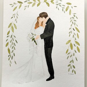 Custom Faceless Watercolor Wedding Portrait Bride and Groom - Etsy