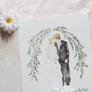 Custom Faceless Watercolor Wedding Portrait Bride and Groom - Etsy