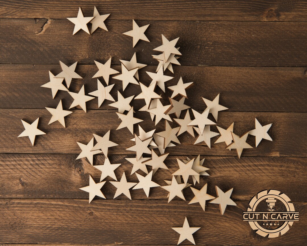 50 Qty 1" Wooden Craft Stars - Etsy