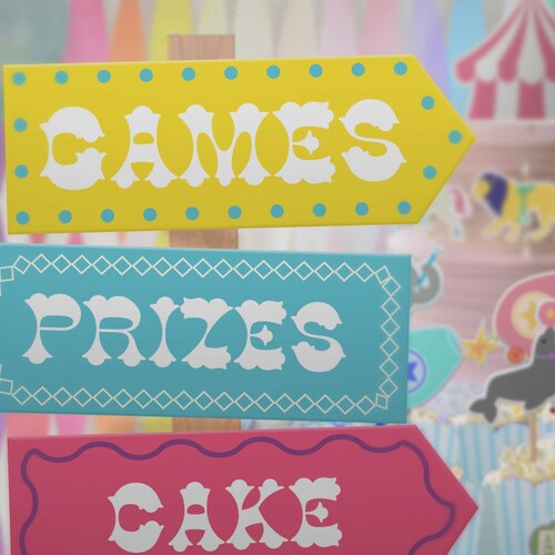 Circus Signs Only // Pastel Circus Party Theme // Party Kit // | Etsy