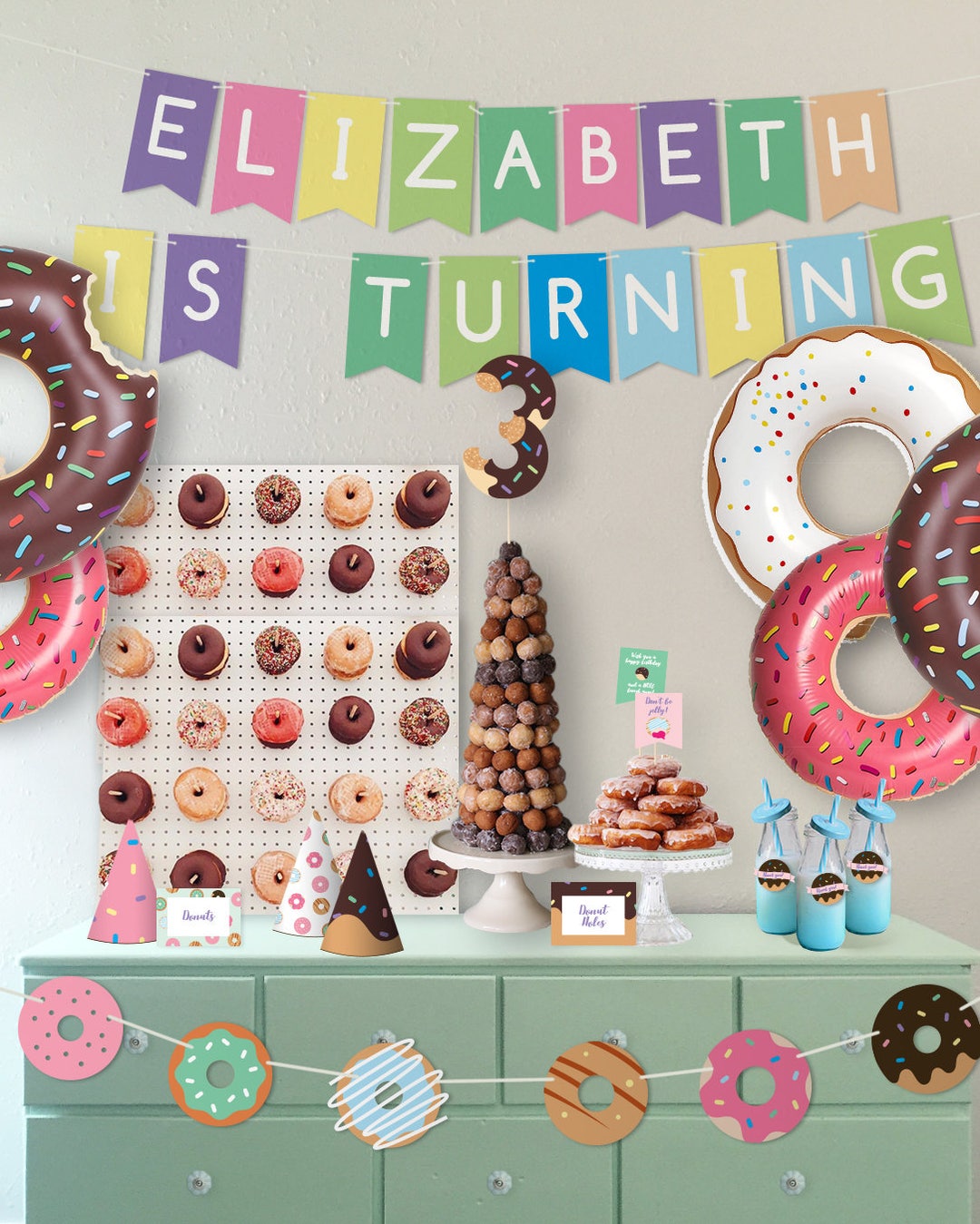 Donuts Party Theme // Party Kit // Downloadable Printable - Etsy