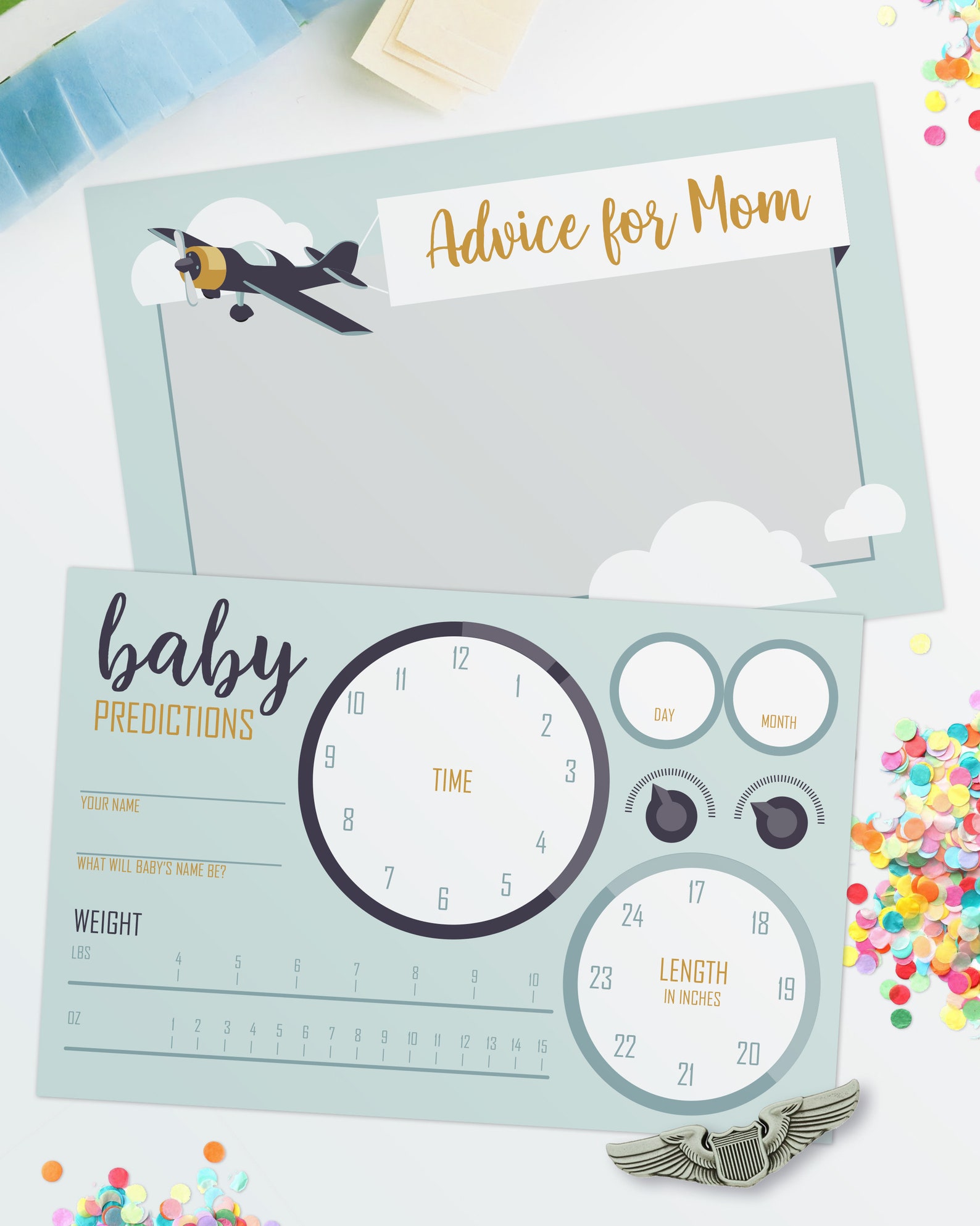 Airplane Pilot Baby Shower Party Kit // Downloadable + Printable - Etsy
