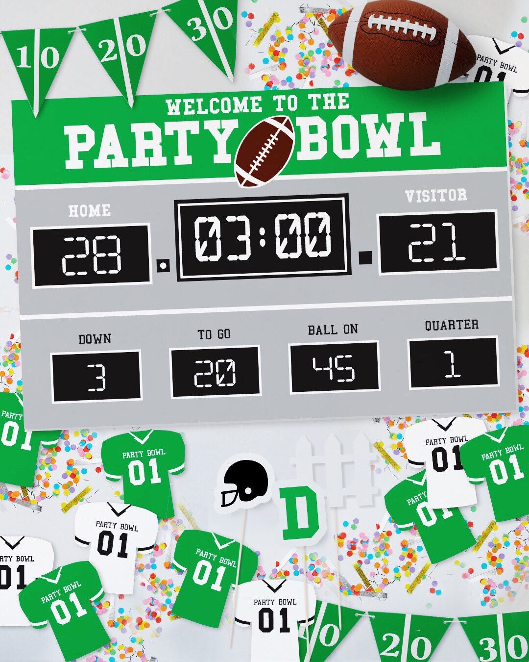 Scoreboard Only // Football Party Decorations // Customizable ...