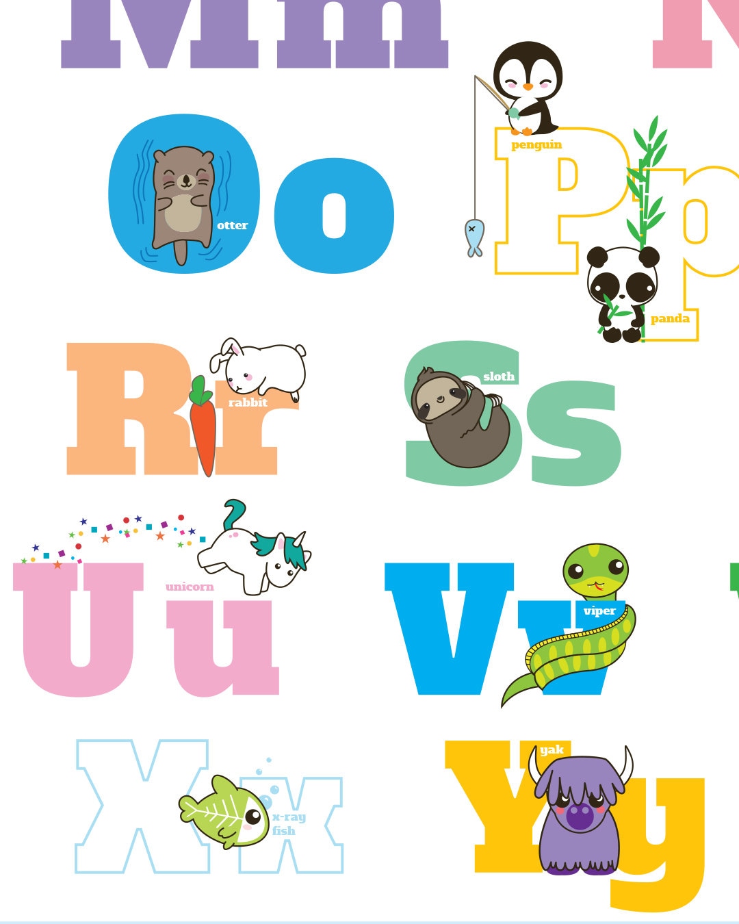 Animal Alphabet Poster or Decals // Download Print - Etsy