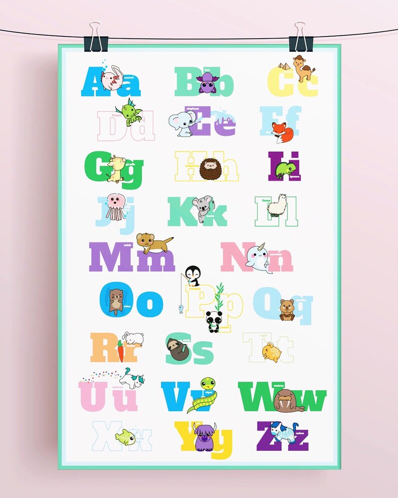 Animal Alphabet Poster or Decals // Download Print - Etsy