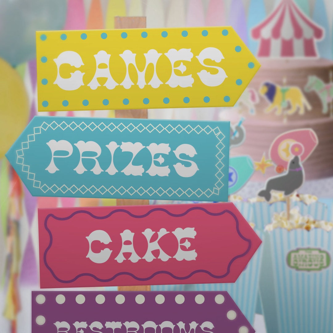 Circus Signs Only // Pastel Circus Party Theme // Party Kit ...