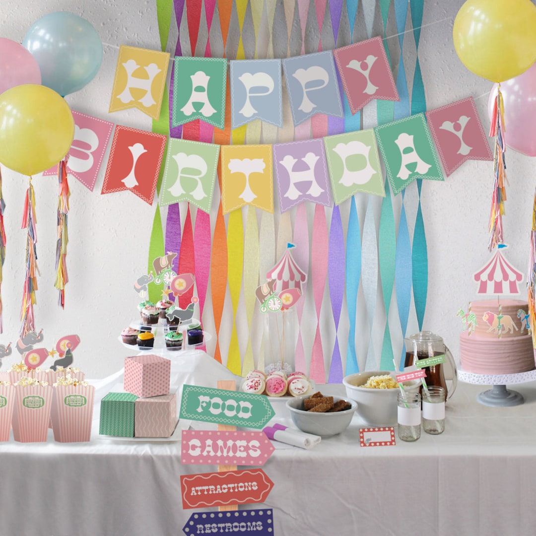 Pastel Circus Party Theme // Party Kit // Downloadable + Printable - Etsy