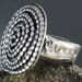 Large Sterling Silver Disk Ring - Beaded Spiral Jewelry - Large ...