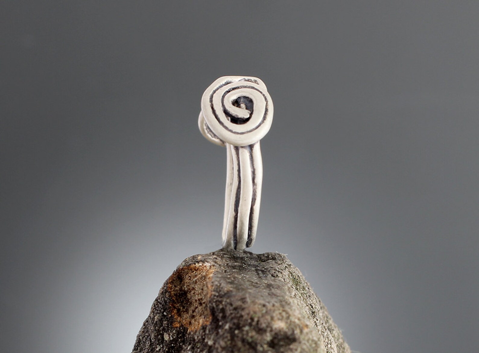 Sterling Silver Abstract Vine Spiral Ring - Size 6 1/4 - One of a Kind ...