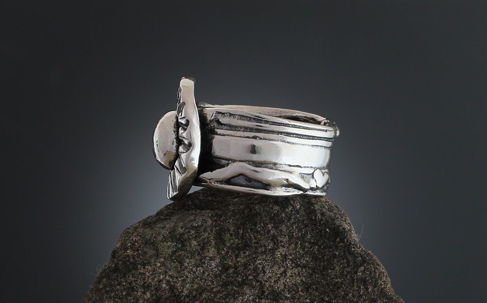 Sterling Silver Wide Band Statement Ring - Vine Ring - Wide Ring ...