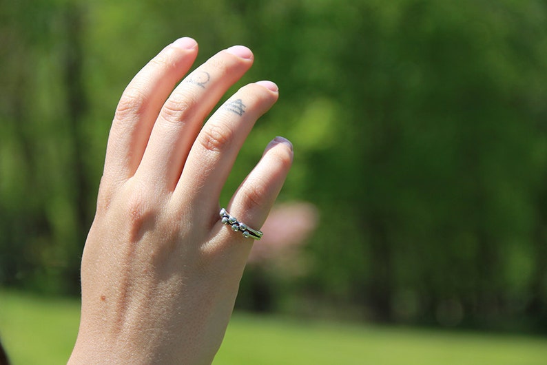 Sterling Silver Two Band Ball Ring - Etsy