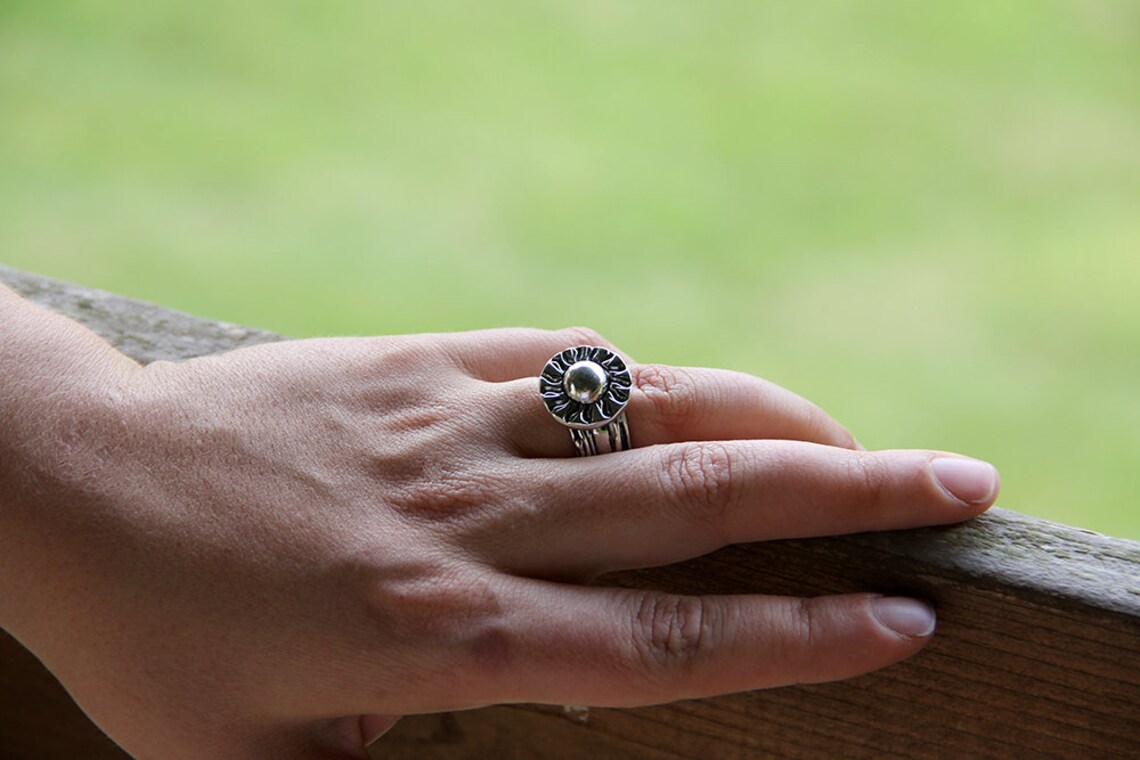 Sterling Silver Wide Band Statement Ring - Vine Ring - Wide Ring ...