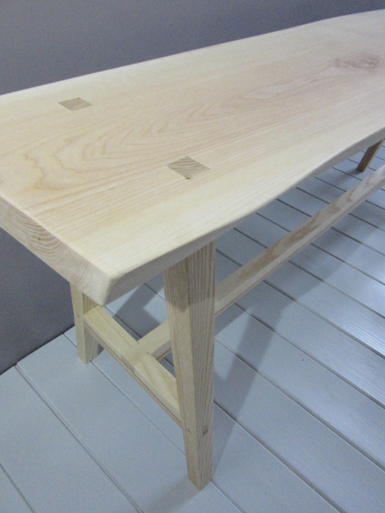 Live Edge Bench Solid Ash - Etsy UK