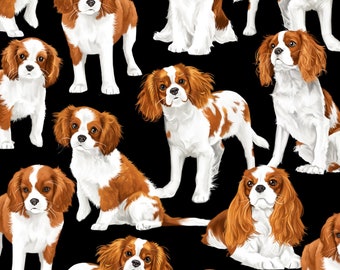 Blue Cavalier Fabric Cavalier King Charles Spaniel Fabric by - Etsy