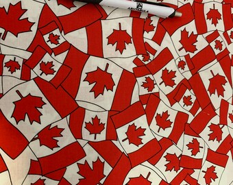 Canadian Flag Fabric Canadian Flag by Thinlinetextiles - Etsy