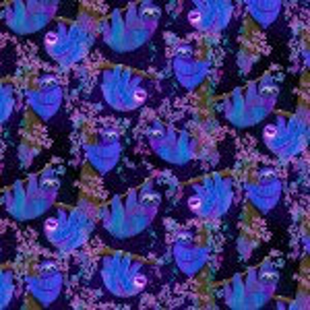 Neon Sloths Nick Cotton Fabric by the Half Yard - Etsy