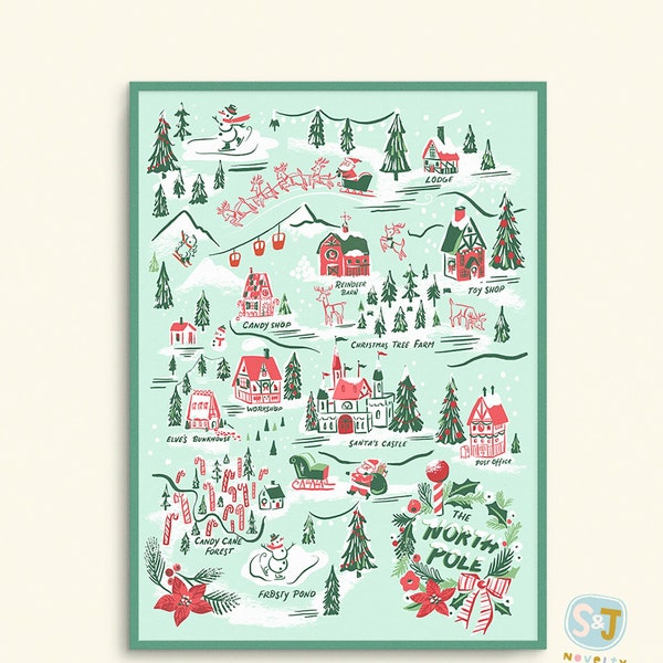 North Pole Map - Etsy