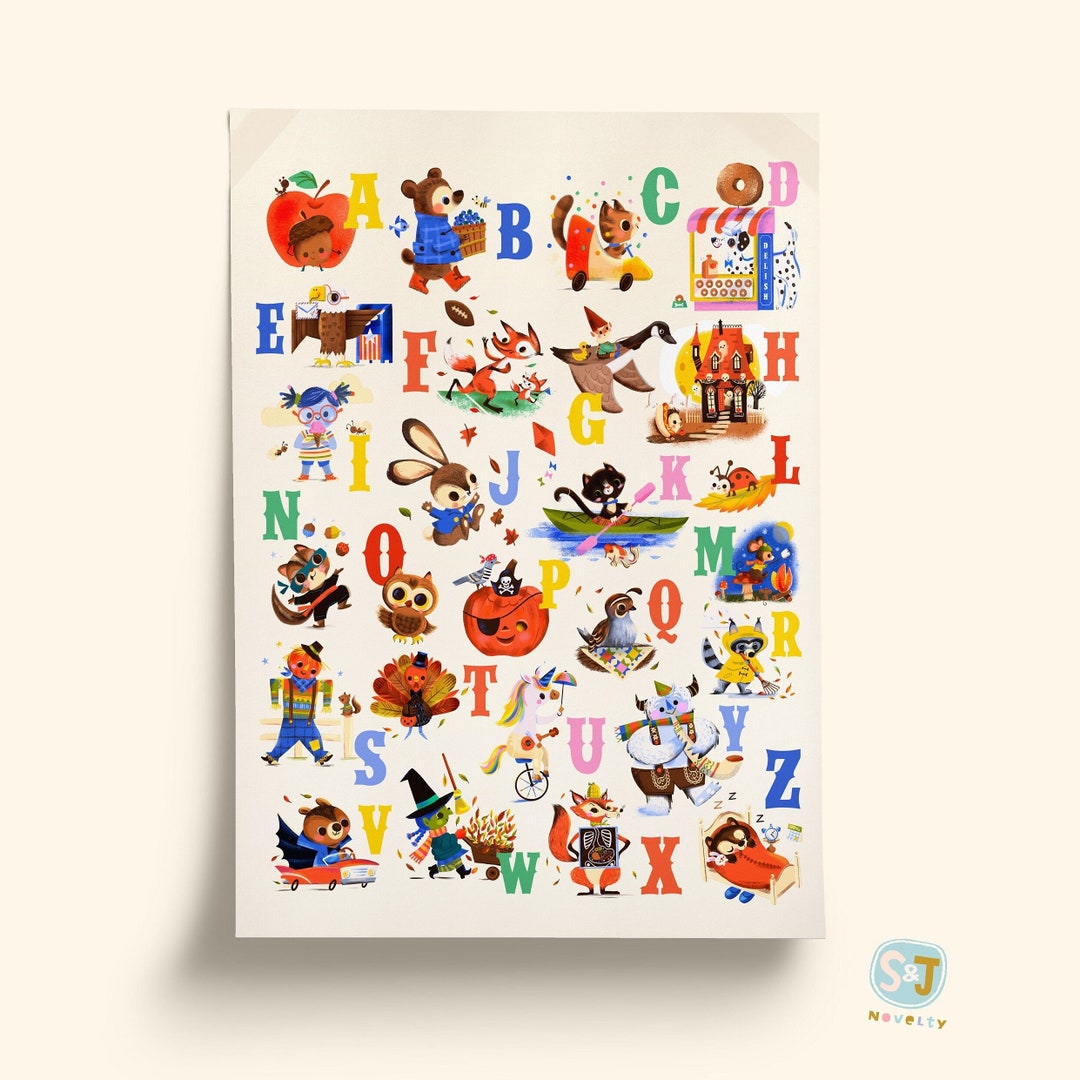NEW Exclusive Abc's of Fall Alphabet Art Print, Autumn, Wall Art ...