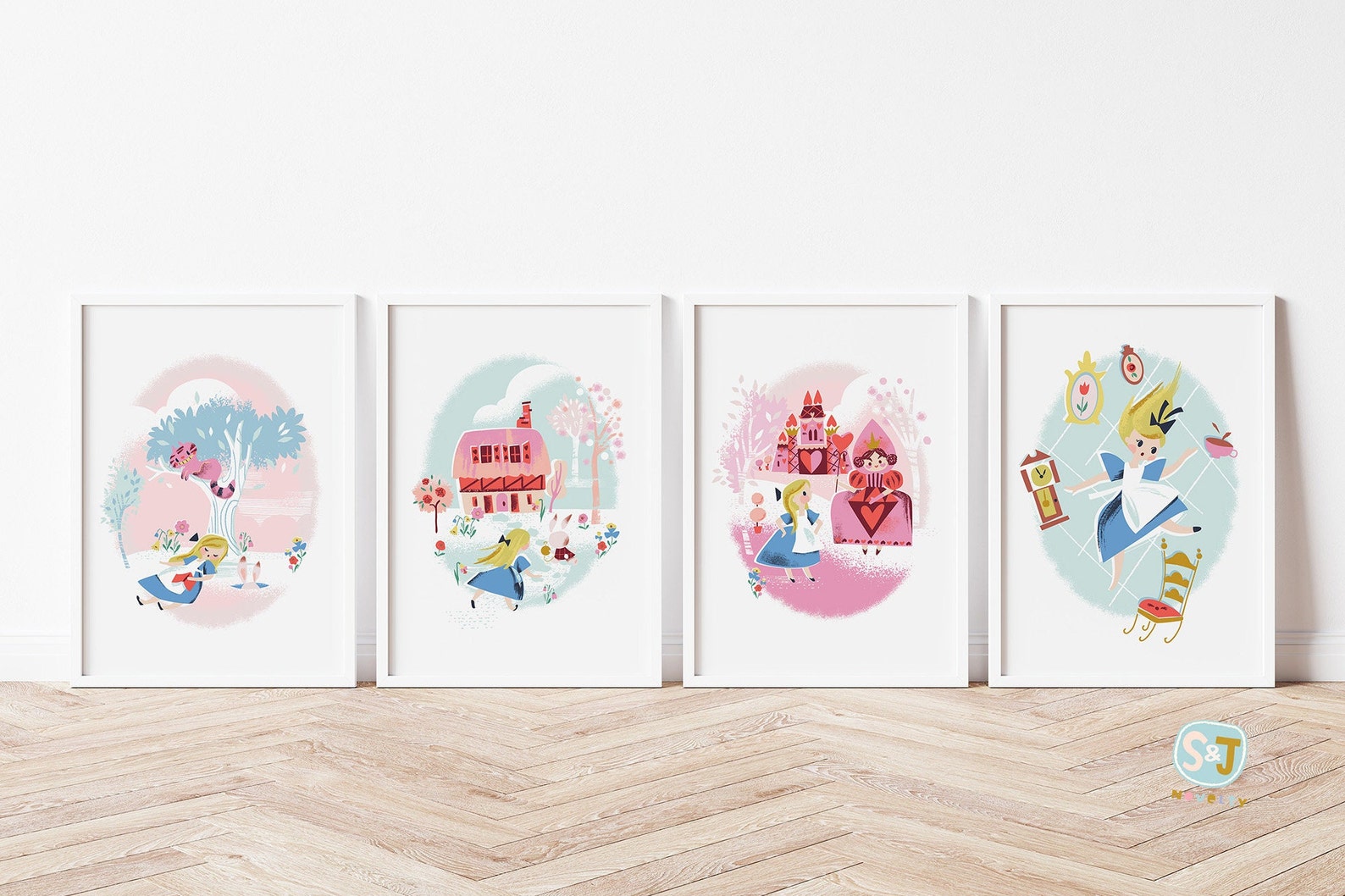 Alice in Wonderland Art Print: Sleeping Alice and Cheshire Cat, Jill ...