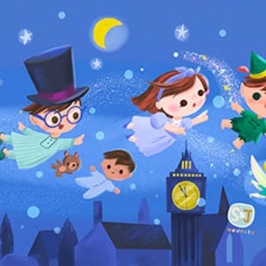 Exclusive Peter Pan Flying Over London Art Print, Peter Pan Nursery ...