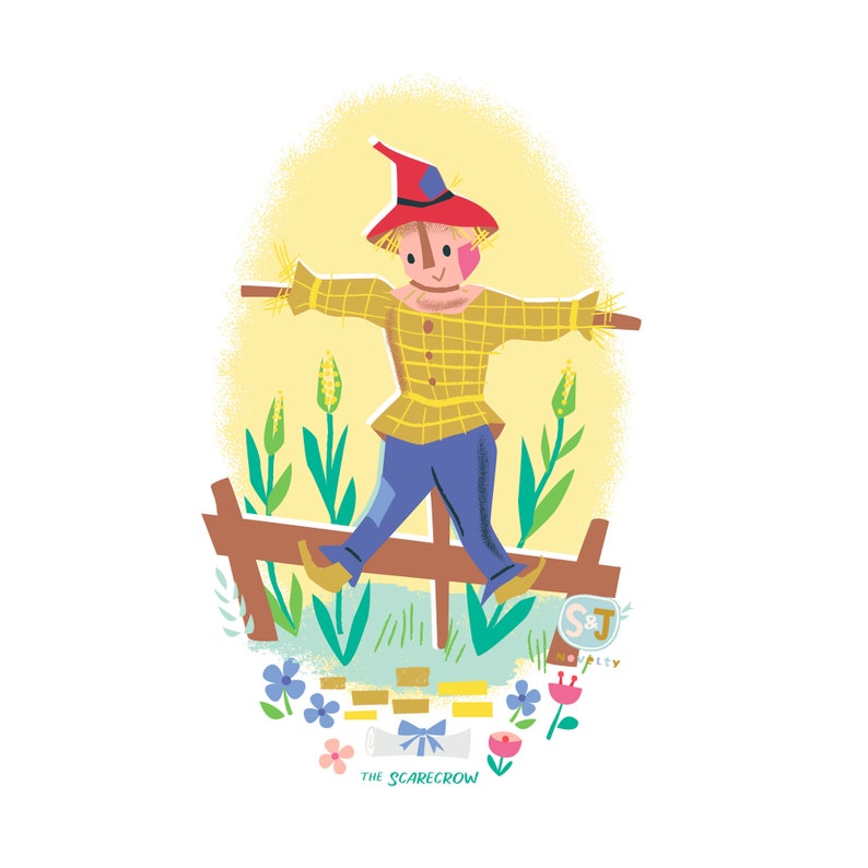 Wizard of Oz Scarecrow Art Print: Dorothy's Journey Wicked Nursery ...