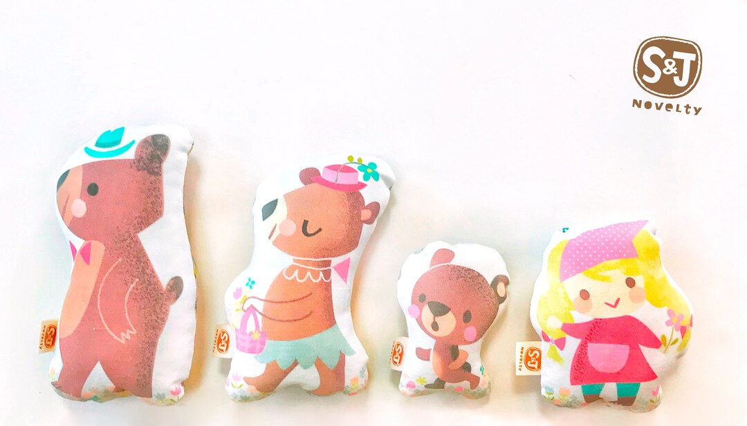 Goldilocks and Three Bears Play Set, Soft Toy Set, Toddler Toys, Retro ...