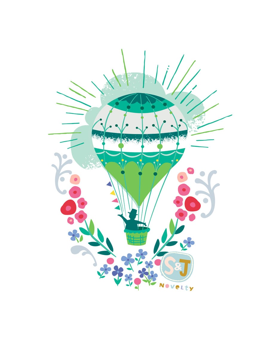 Wizard of Oz Balloon Art Print: Emerald City Nursery Decor - Etsy