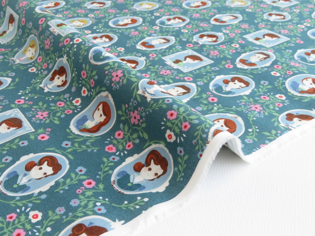 Little Women Riley Blake Cameo Fabric, OOP, Blush, Teal or Blue, Marmee ...
