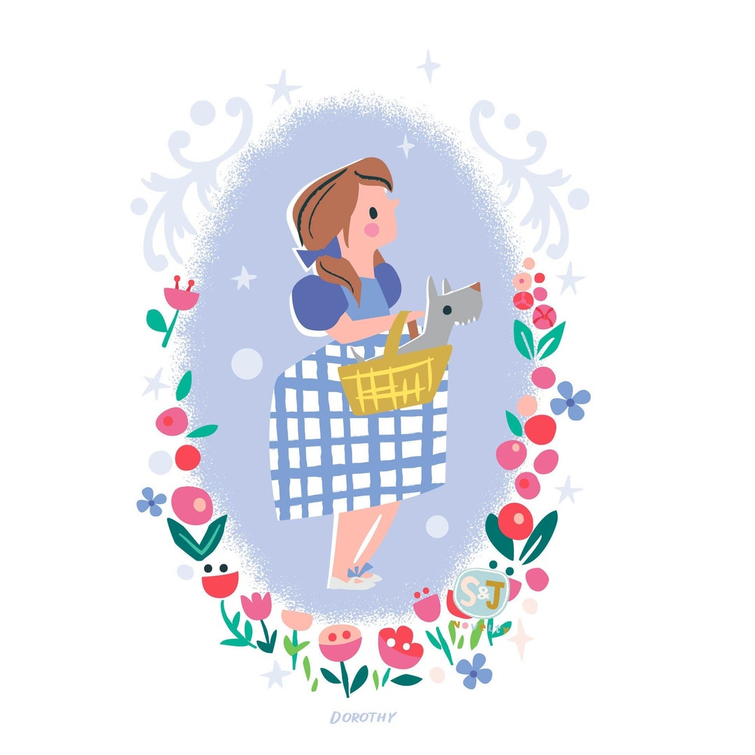 Wizard of Oz Dorothy Art Print: Nursery Wall Decor, Dorothy's Journey ...