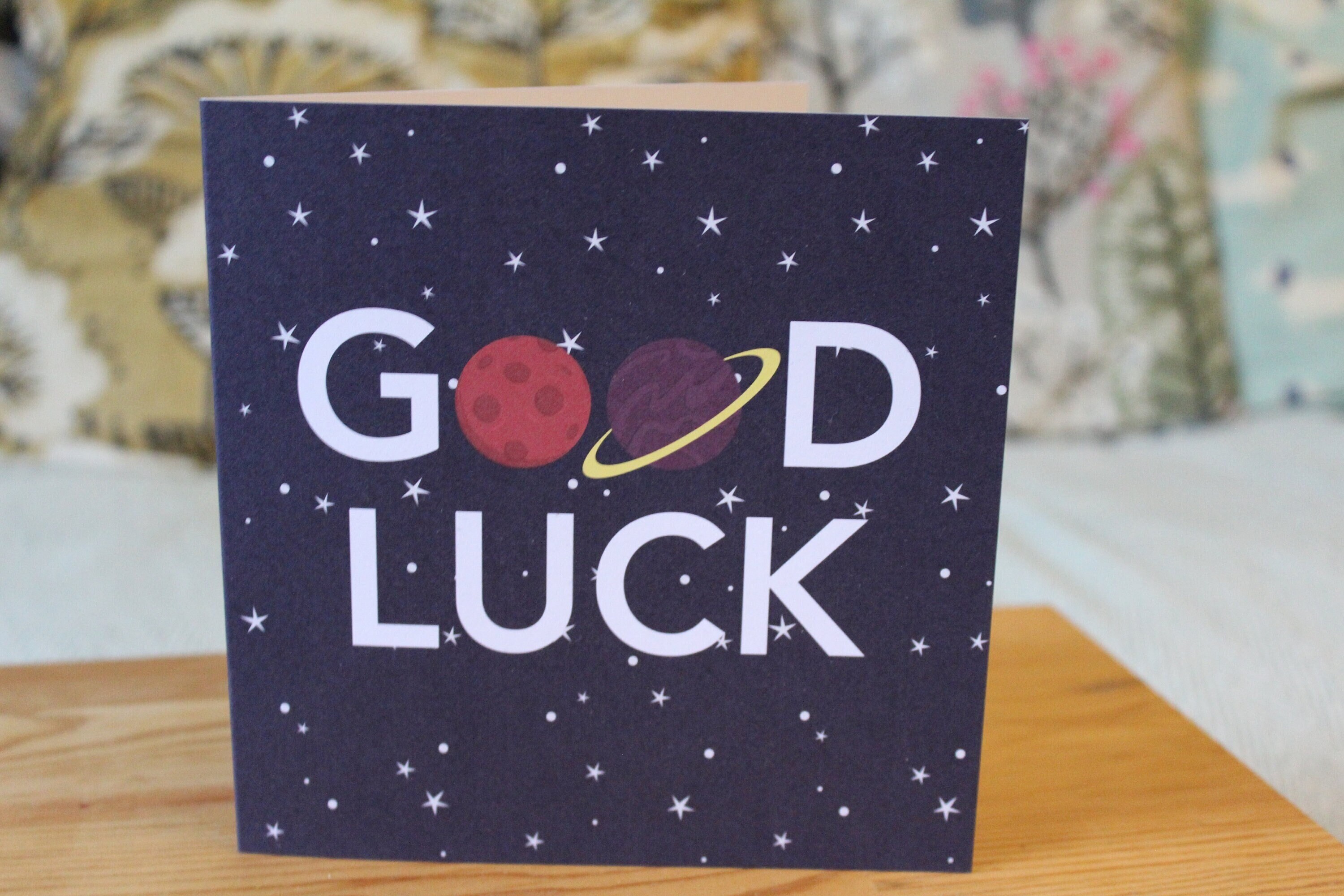 Space Theme Good Luck Card - Etsy